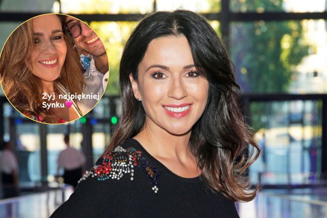 Rozpromieniona Beata Tadla pozuje z synem. Ale zmężniał, można się ...