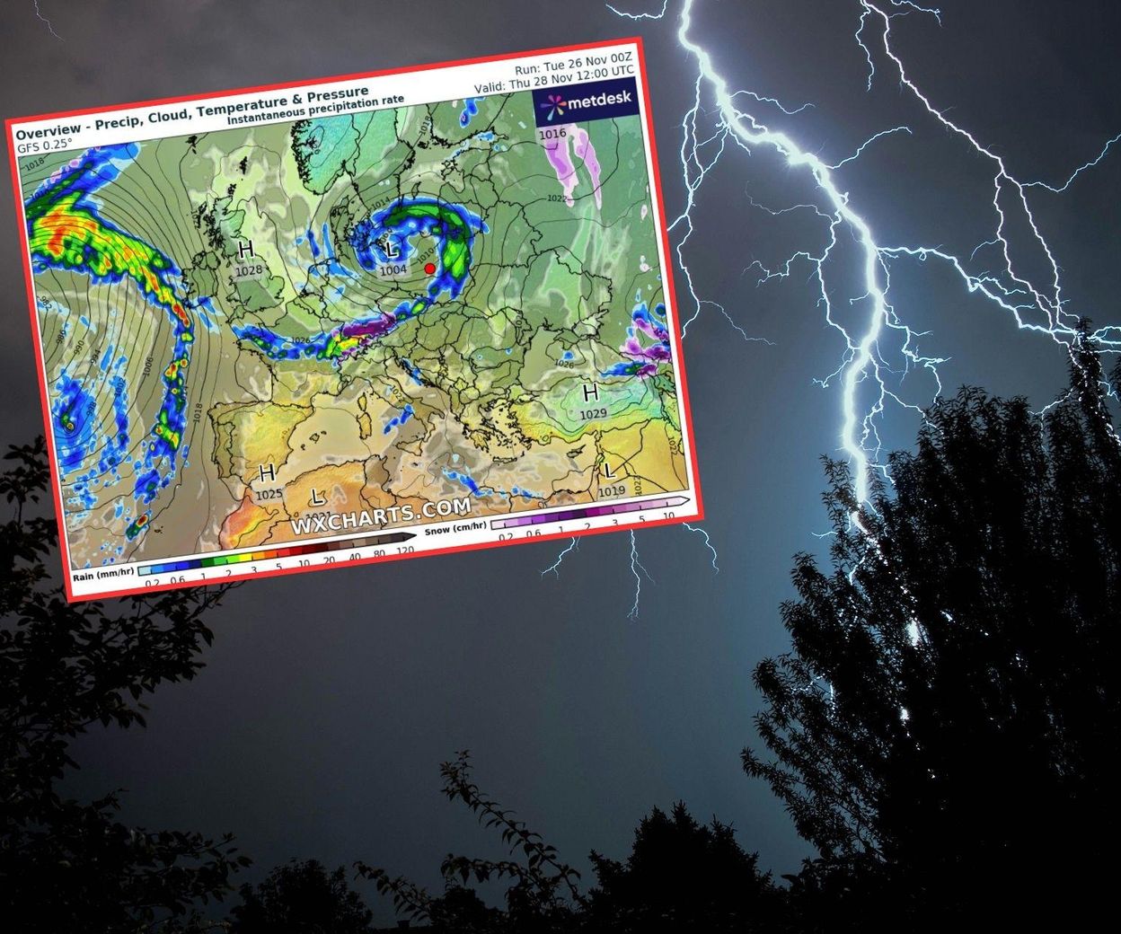 Cyklon Tilse w Europie przyniesie potężne ulewy i huraganowy wiatr ...