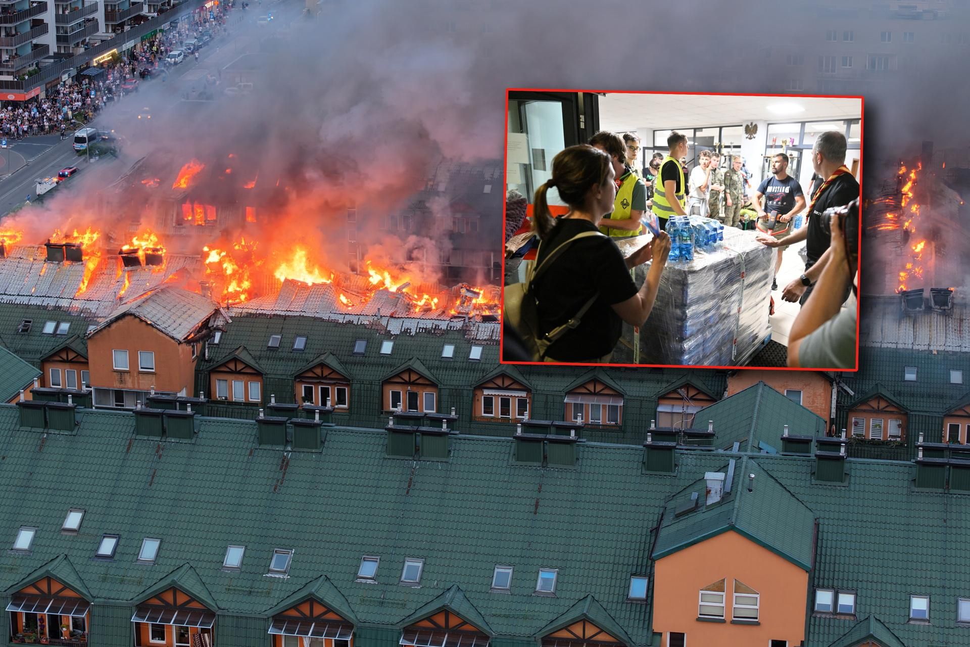 Pożar w Ząbkach. Wielkie poruszenie! Ludzie z całego miasta ruszyli z ...