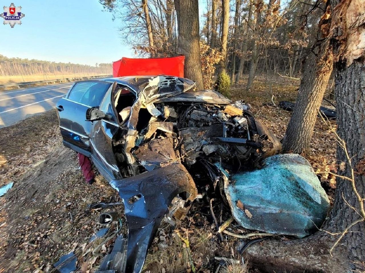 Śmiertelny wypadek niedaleko Puław. 32-letni kierowca uderzył w drzewo - Lublin Radio ESKA