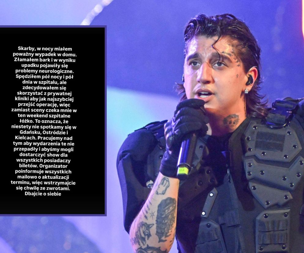 Sobel miał wypadek. 23-letni raper trafił do szpitala i odwołał koncerty - Super Express ...