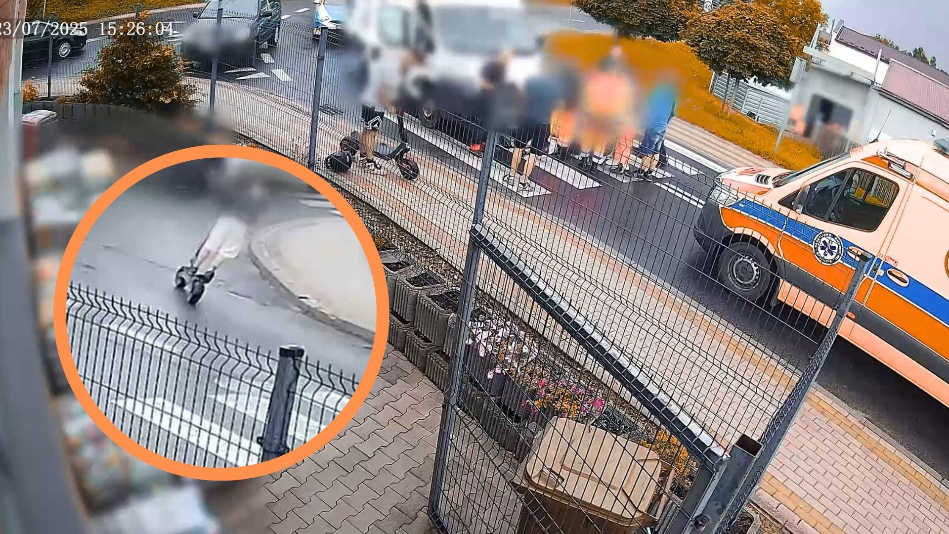 12-latek na hulajnodze wpadł pod dostawczaka. Szokujące nagranie z Lubawy - Olsztyn Radio ESKA