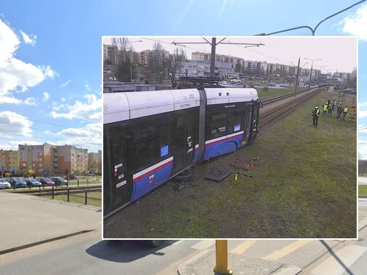 Wypadek drogowy w bydgoskim Fordonie. Tramwaj zderzył się z osobówką. Dwie osoby trafiły do ...
