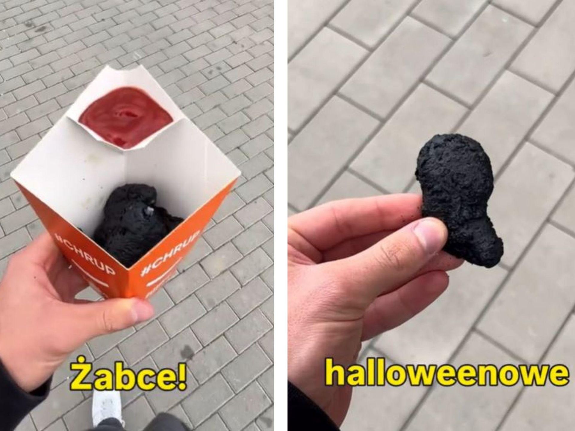 Halloweenowe nuggetsy pojawiły się w Żabce. Wyglądają jak węgiel ...