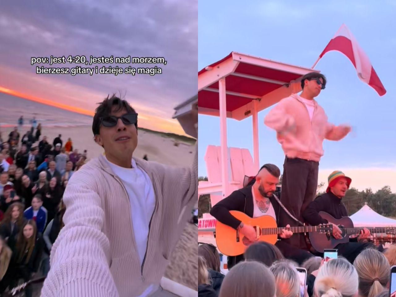 Dawid Kwiatkowski wyszedł do ludzi na plaży. Zagrał spontaniczny ...