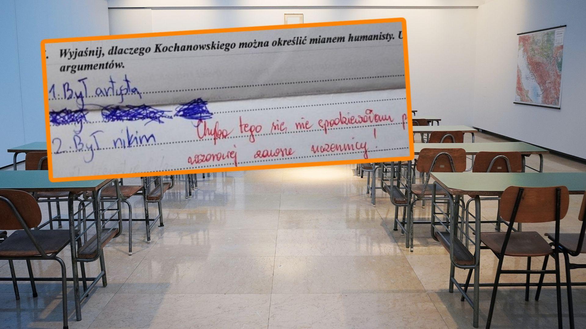 Uczennica pokazała sprawdzian z polskiego. Jan Kochanowski byłby załamany - Wrocław Radio ESKA