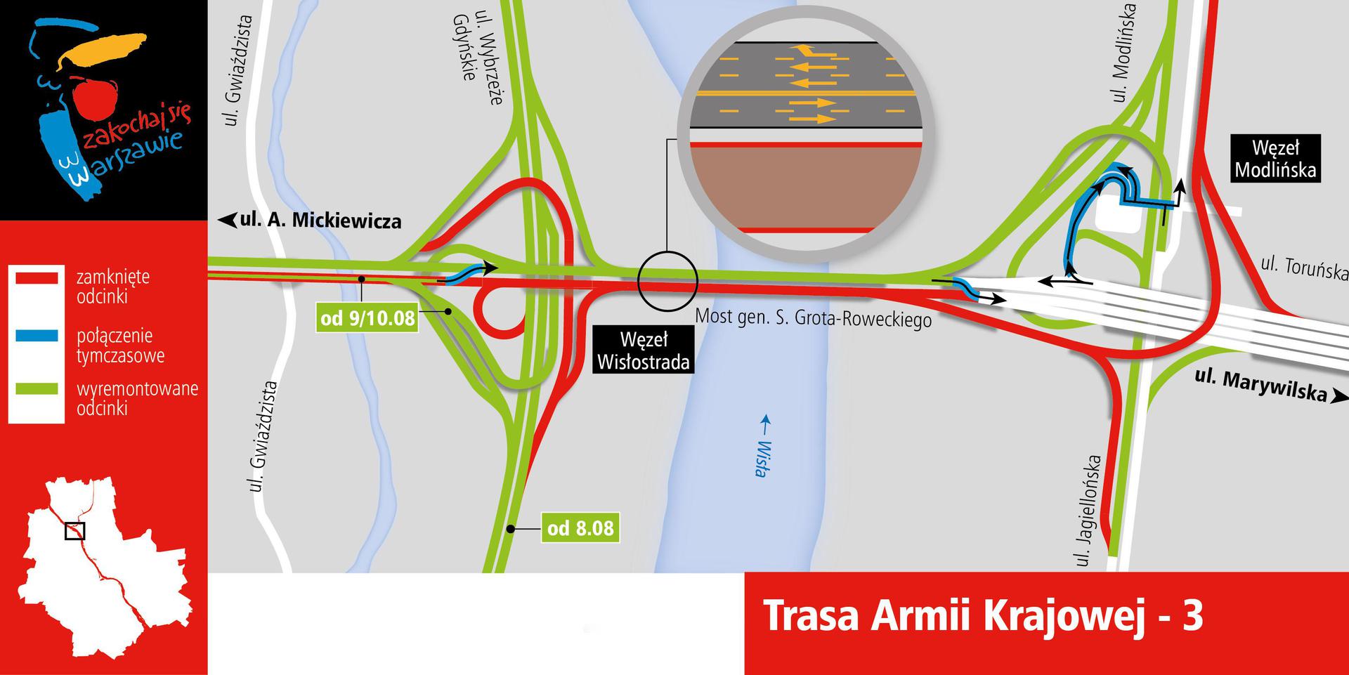 Trasa Armii Krajowej w Warszawie: zmiany w ruchu. Sprawdź jakie! - Warszawa, Super Express
