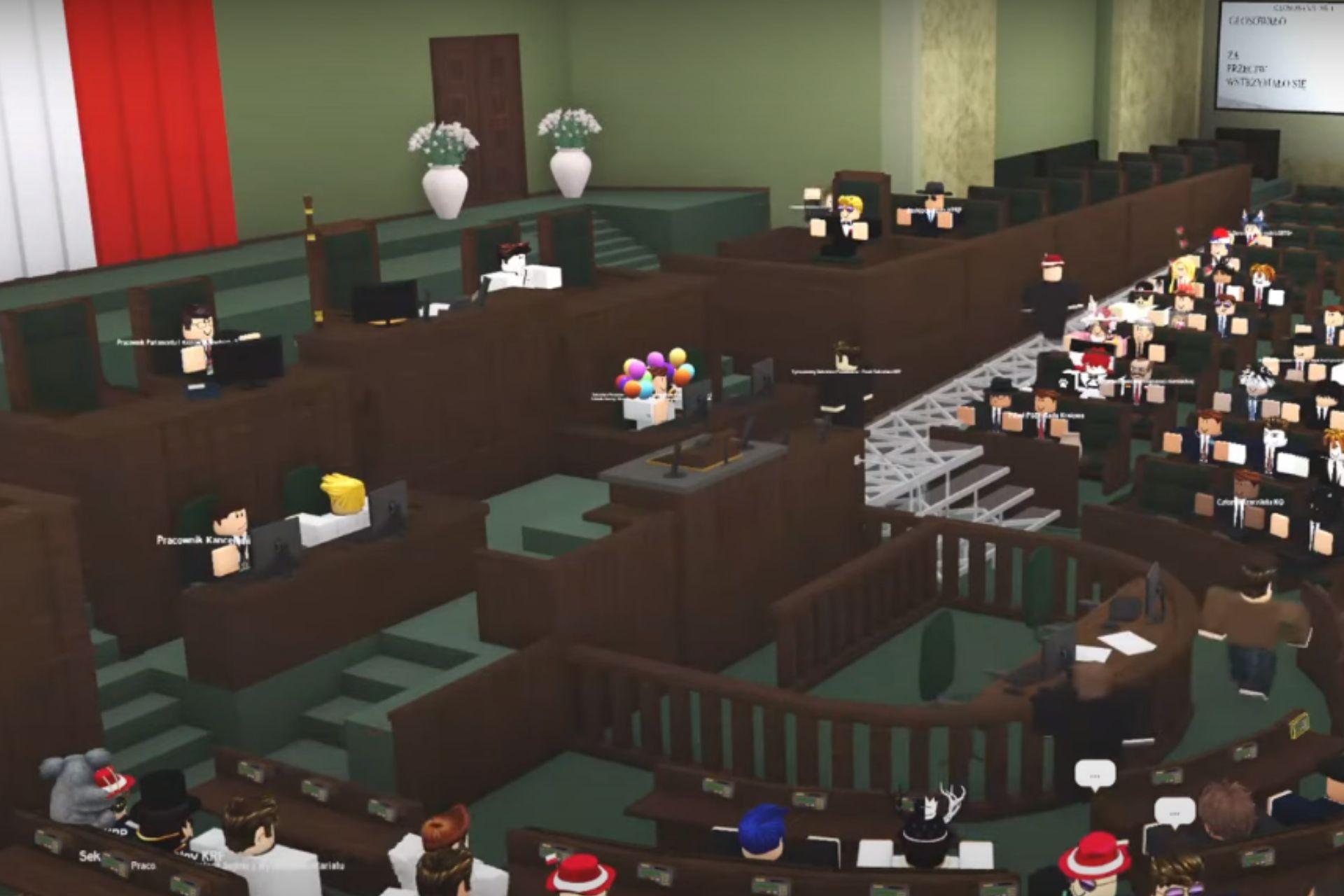 Obrady sejmu w Roblox. Gracze bawią się w Sejm, sprawdźcie jak im ...