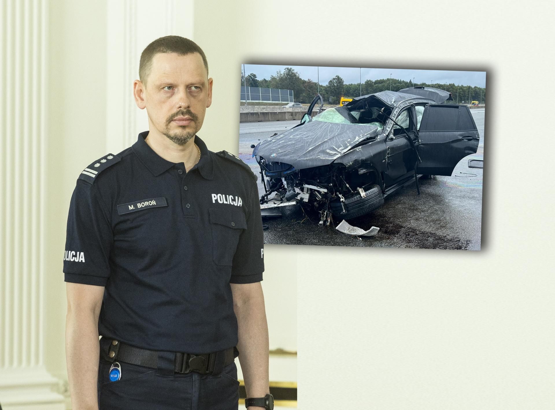 Wypadek komendanta głównego policji na A1. Są nowe informacje o stanie zdrowia Marka Boronia ...