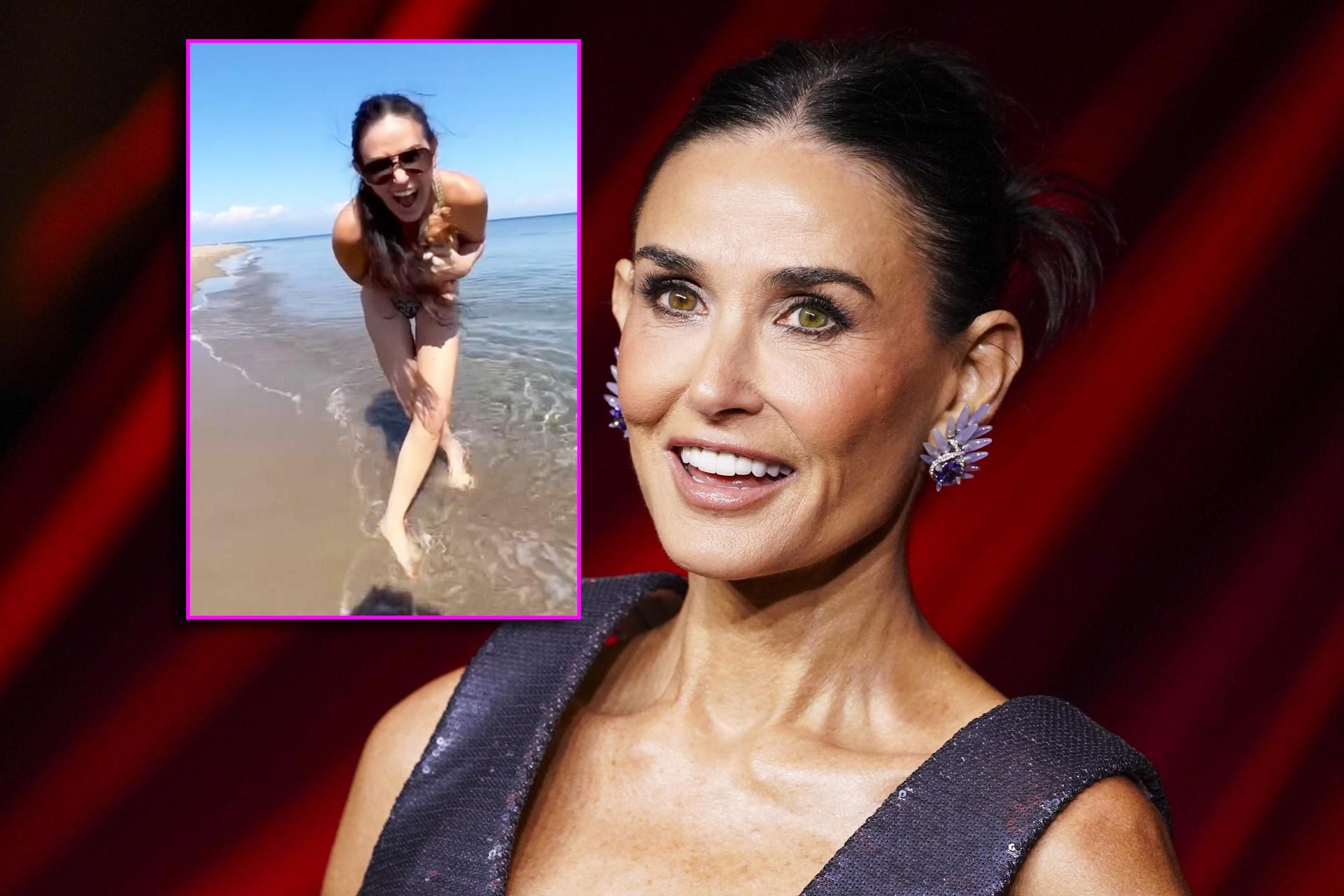 62-letnia Demi Moore obchodzi urodziny pieska. Z tej okazji wskoczyła w ...