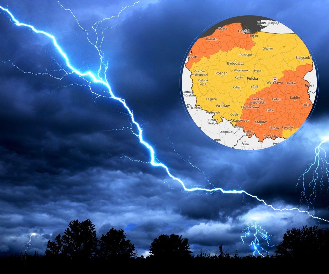 IMGW ostrzega przed burzami z gradem i wiatrem do 100 km/h – alerty pogodowe dla całej Polski ...