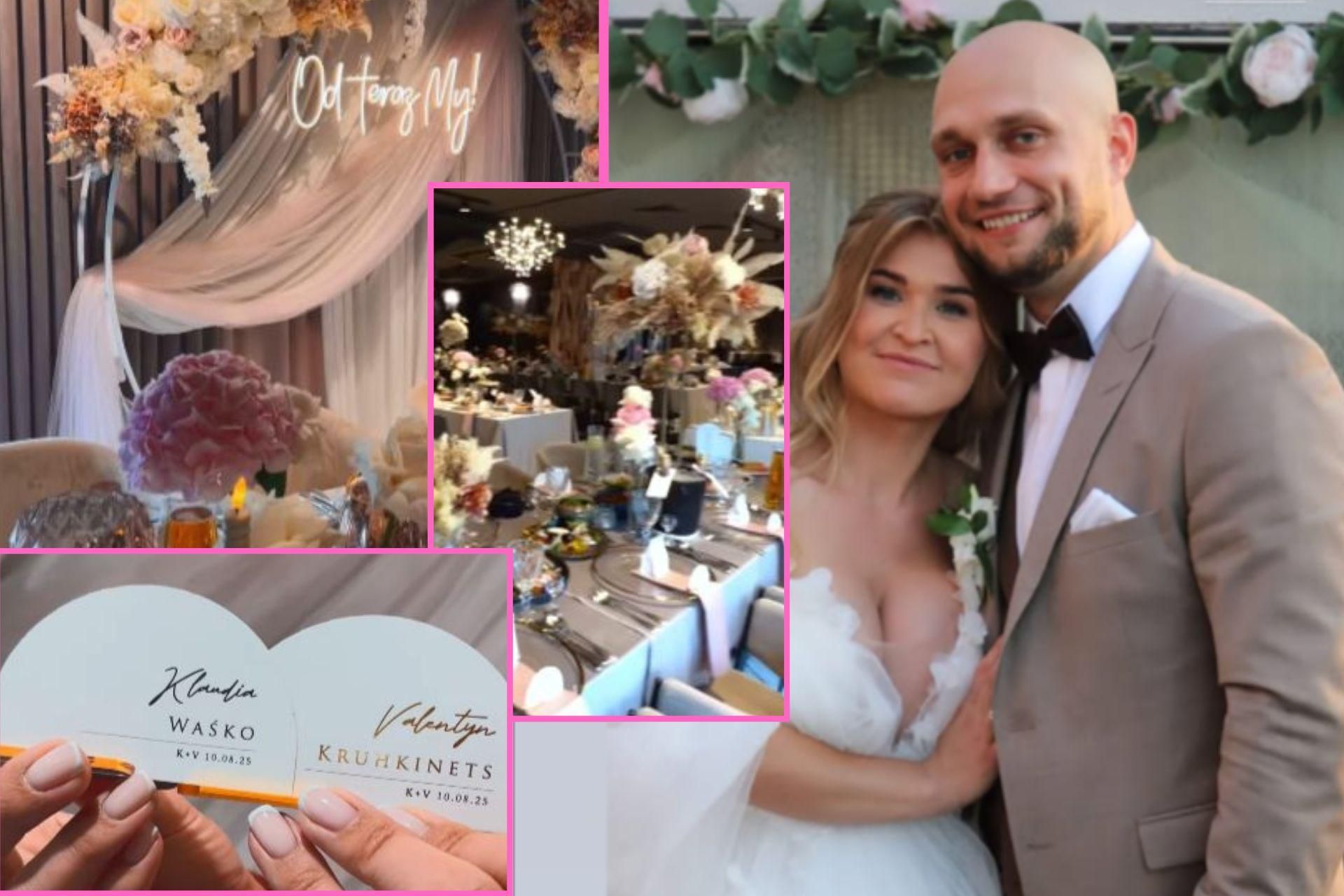 Wesele Klaudii i Valentyna z „Rolnika” jak z komedii romantycznej. Kwiaty, kryształy i luksusowe ...