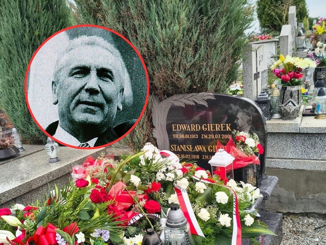 24. rocznica śmierci Edwarda Gierka. Jego grób zasypali kwiatami ...