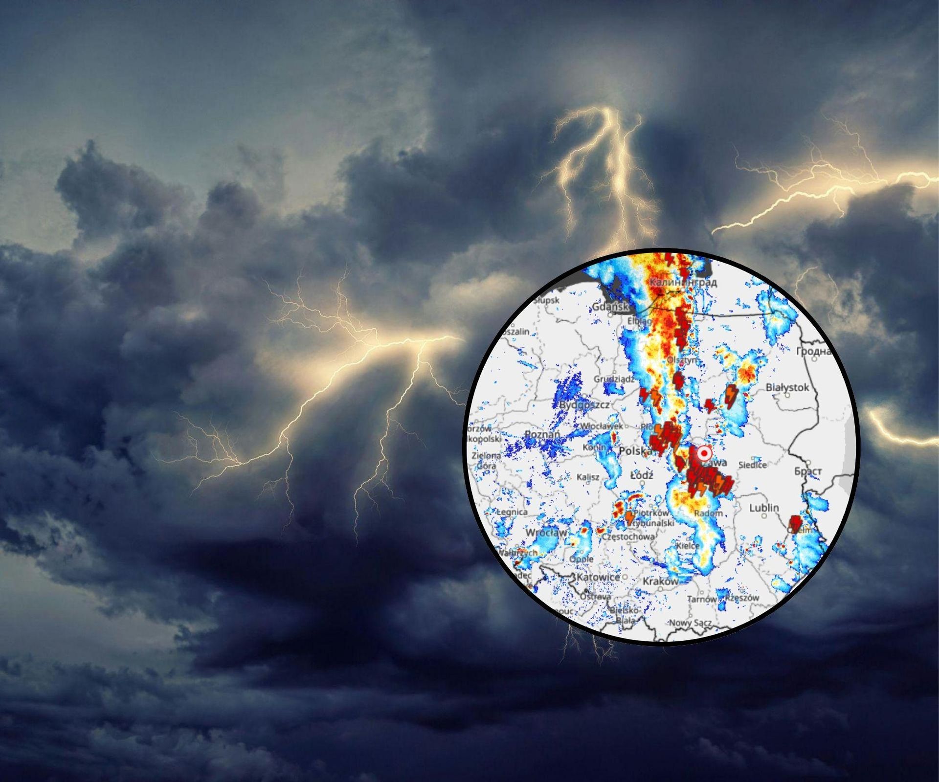 Potężna burza nad Warszawą. Po fali upałów pojawiła się ściana deszczu ...