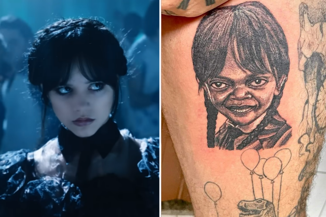 Wednesday na nieudanym tatuażu fana. Jenna Ortega wygląda jak Samuel L ...