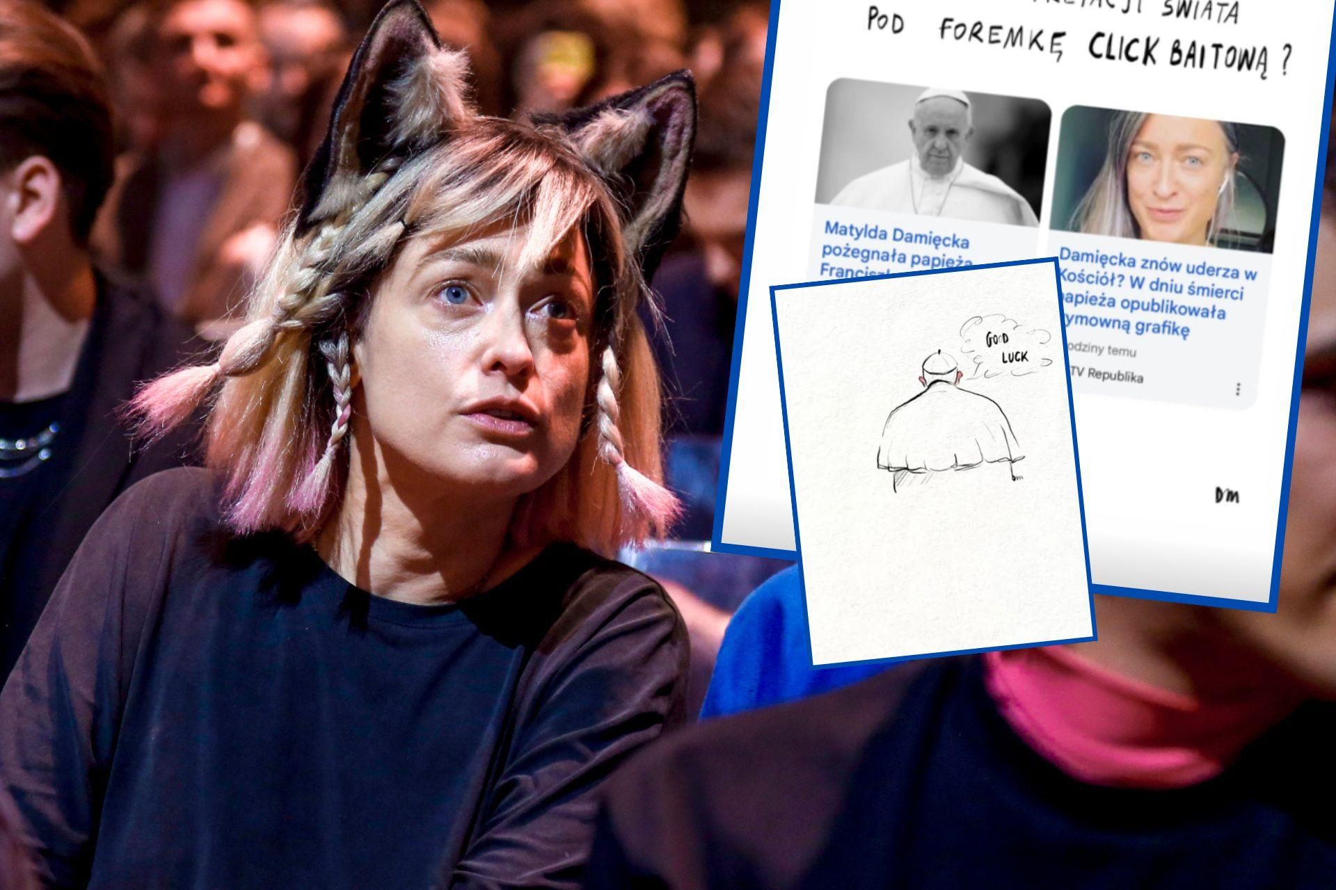 Matylda Damięcka pożegnała papieża Franciszka. Jej grafika wywołała ...