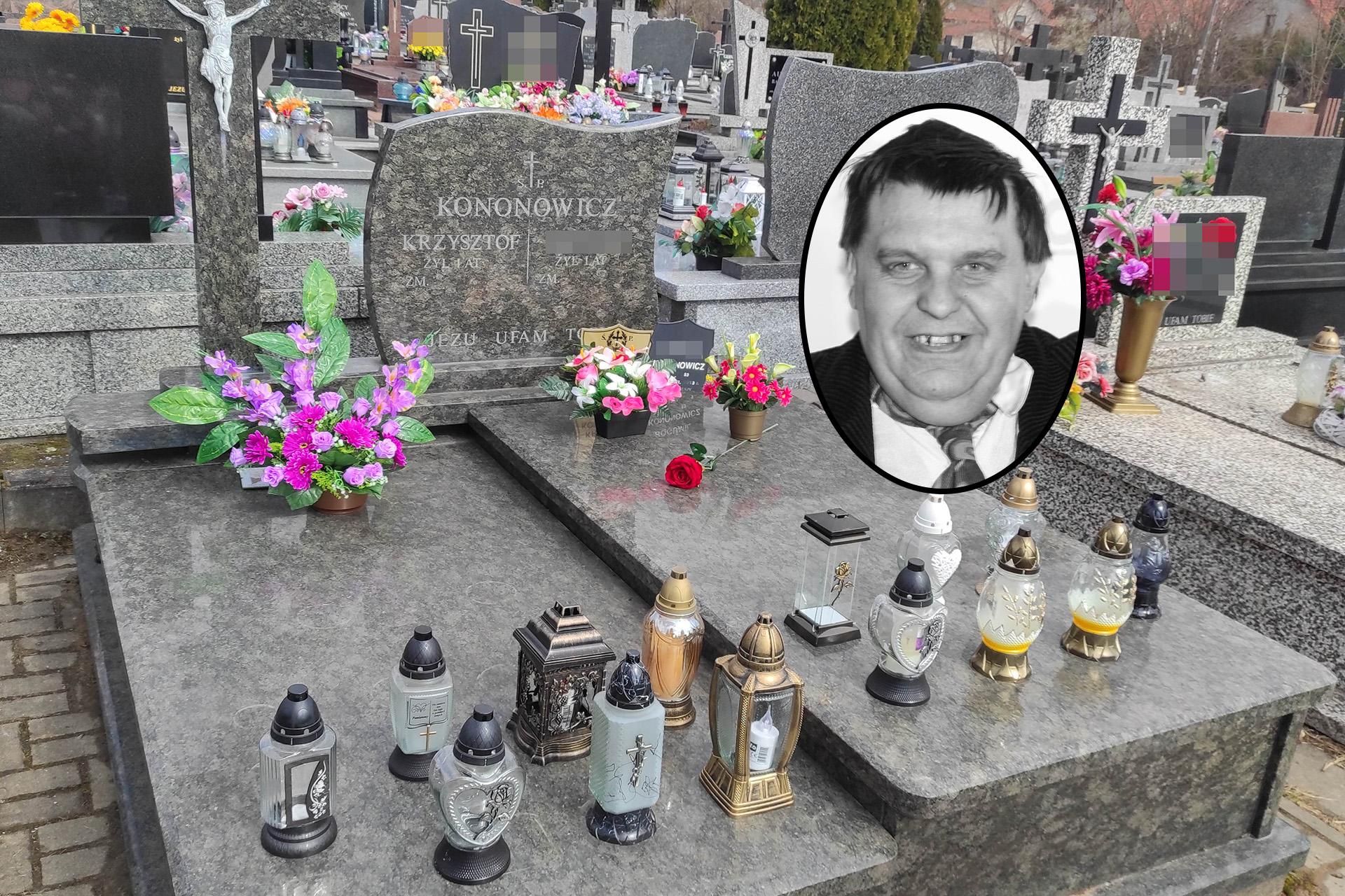 Grób Krzysztofa Kononowicza. Wzruszający obrazek w miejscu spoczynku youtuber. Na grobie ...