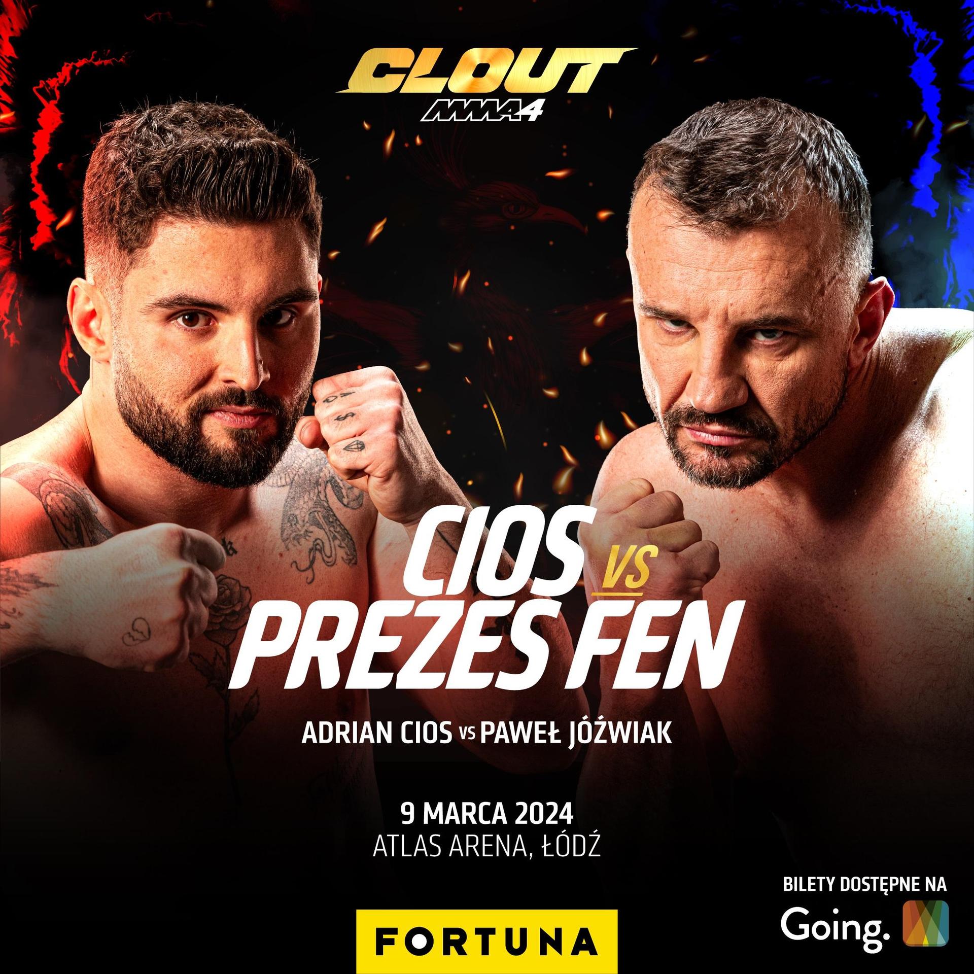 Adrian Cios – Paweł „Prezes FEN” Jóźwiak na CLOUT MMA 4 w Łodzi ...
