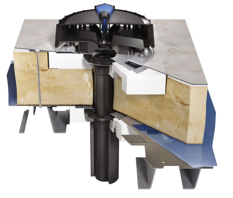 Odwodnienie dachu. Unowocześniony system Geberit Pluvia - muratorplus.pl