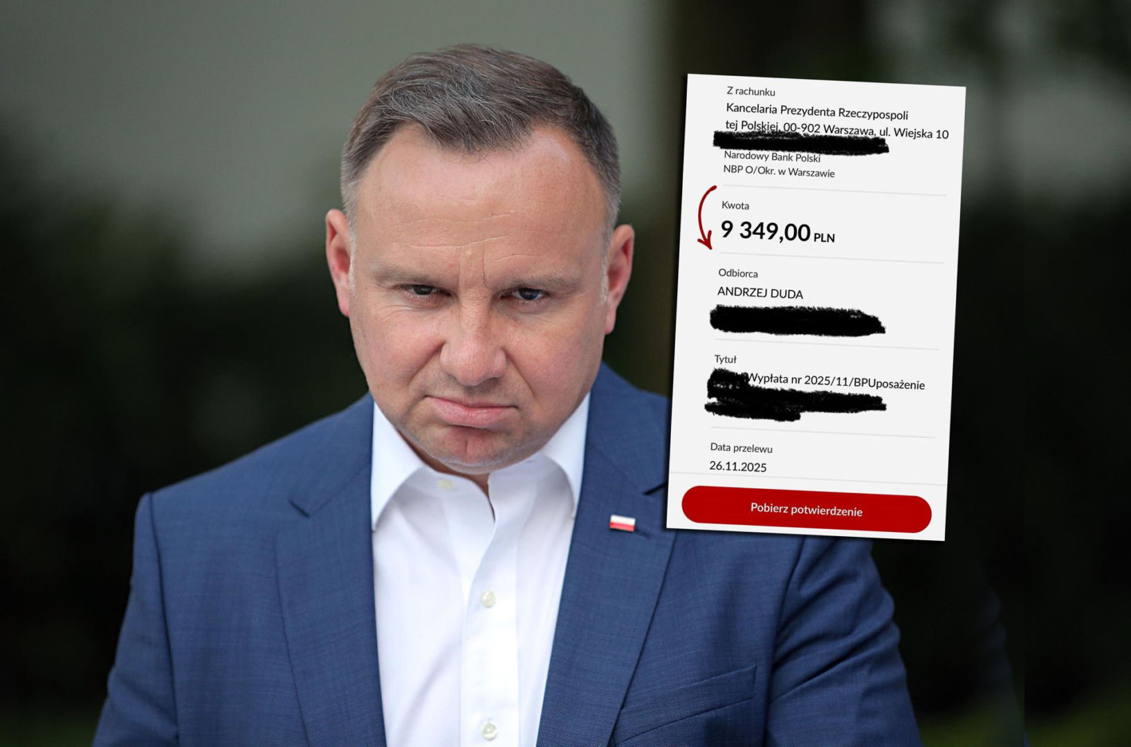 Andrzej Duda żali się na prezydencką emeryturę? Pokazał wyciąg z konta ...