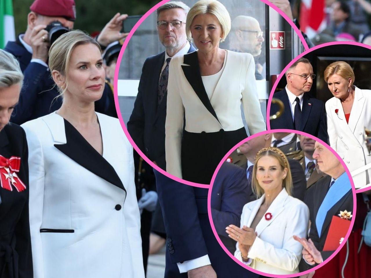Marta Nawrocka czerpie inspiracje od poprzedniczki. Ten strój łudząco ...